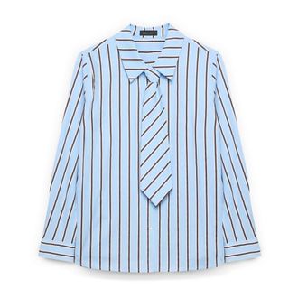 Fiorella Rubino Gestreiftes Hemd mit Bindeband - - Blouses & Shirts - Damen - Blau - 3XL