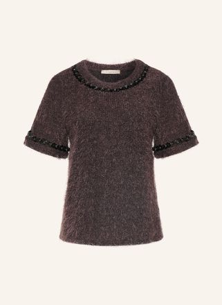 Lilienfels Lilienfels Strickshirt Mit Pailletten Und Schmucksteinen braun