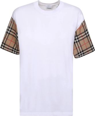 Burberry Femme, Tops, Blanc, Taille: 36 FR T-shirt blanc &agrave; carreaux pour femmes