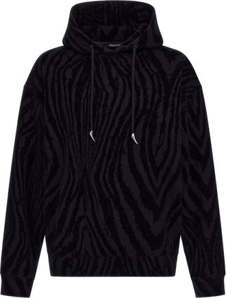 Roberto Cavalli hoodie à motif zébré - Noir