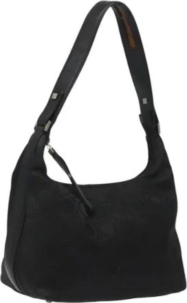 Ferragamo Pre-owned Toile sacs-main - Femme - Pre-owned - Noir - Taille: ONE Size