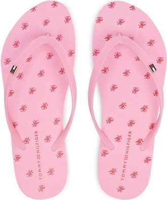 Tommy Hilfiger Zehentrenner Repeat Logo Platform FW0FW09199 Rosa