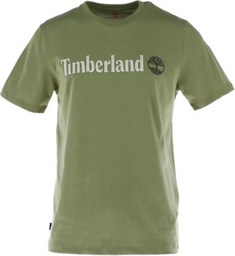 Timberland Homme, Tops, Vert, Taille: S T-shirt imprim&eacute; en coton &agrave; manches courtes