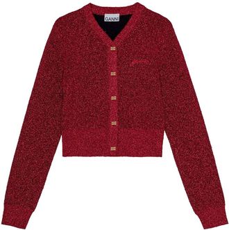 Ganni Geknöpfter Cardigan - Rot