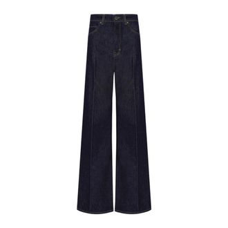 Max Mara Pantalon Large Sport - Femme - Jeans - Bleu - Taille: 34 FR