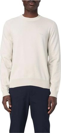 HUGO BOSS Homme, Pulls, Blanc, Taille: S Eris Fine Knit CrewNeck Jumper