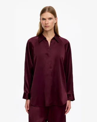 Arket Hemd Aus Seidensatin -Rot
