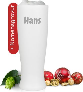 Milu Wei&szlig;bierglas mit Gravur 500ml personalisiert - Geschenkideen zu Weihnachten f&uuml;r M&auml;nner Geschenk Papa, Freund, Bierliebhaber, M&auml;nnergeschenke Bierglas,