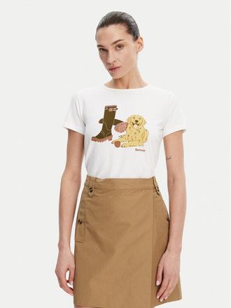 Barbour T-Shirt Rowen LTS0668WH11 Weiß Regular Fit