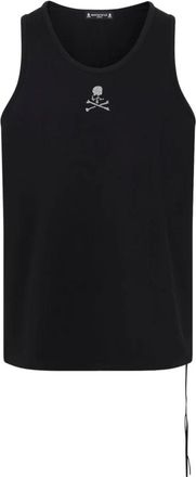MASTERMIND WORLD Femme, Tops, Noir, Taille: 38 FR Glass Beaded Loopwheel Tank Top