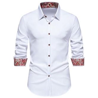 Generic Chemise d&eacute;contract&eacute;e &agrave; manches longues pour homme, Blanc., XXL