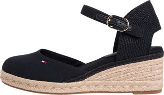 Tommy Hilfiger Damen Mid Wedge Espad Closed Toe Fw0fw09233 Keil-Espadrilles, Black (Black), 42 EU