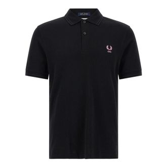 Comme Des Gar&ccedil;ons Logo-besticktes Polohemd mit Kontraststreifen - - Tops - Herren - Schwarzk - XL