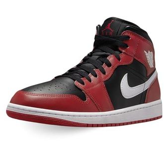 Nike Jordan Air Jordan 1 Mid Chaussures pour Homme (DQ8426-061, Noir/Rouge Gym/Blanc), Noir/Rouge Gym/Blanc, 47.5 EU