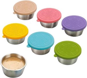 Generic Lot de 6 r&eacute;cipients &agrave; &eacute;pices avec couvercle - Petits r&eacute;cipients &agrave; sauce de voyage - R&eacute;cipients &agrave; vinaigrette avec couvercle - Pour bo&icirc;tes &agrave; lunch - Co