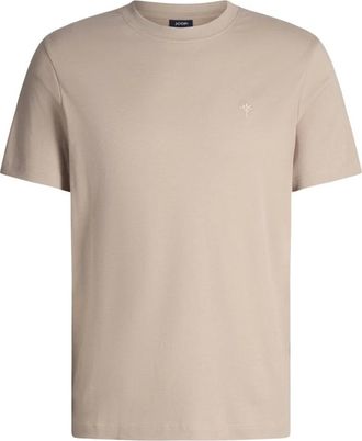 Joop Homme, Tops, Beige, Taille: L T-shirt en coton avec logo brod&eacute;