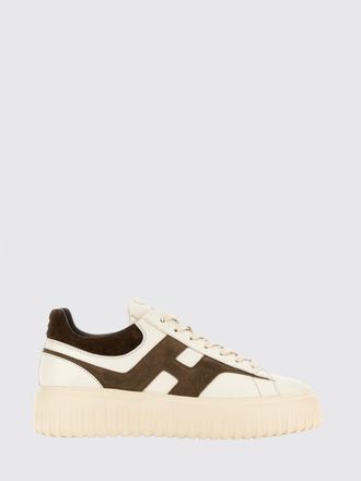 Hogan H-Stripes Leder- und Wildleder-Sneakers mit H-Logo und Plateausohle