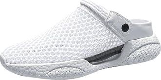 Generic Chaussures d&eacute;t&eacute; ferm&eacute;es pour homme - Semelle souple - En maille - Chaussures de loisirs creuses - Respirantes - L&eacute;g&egrave;res et confortables, Blanc., 43 EU