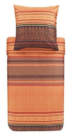 Bassetti Bettwäsche Garnitur Roccaraso R1 aus Baumwolle Mako-Satin in der Farbe Rot 2-Teilig mit Reißverschluss, Maße: 200cm x 200cm, 80cm x 80cm, 9323442