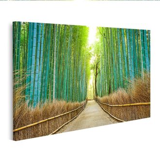 Islandburner Leinwandbild Kyoto Japan Bambus Wald - Leinwand 100x57cm
