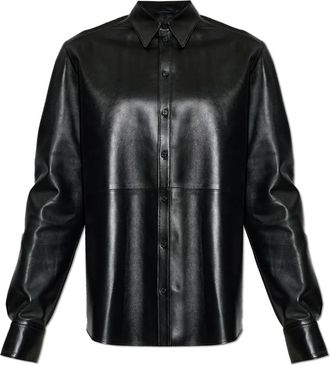 Dolce & Gabbana Homme, Chemises, Noir, Taille: XL Chemise en cuir Nappa