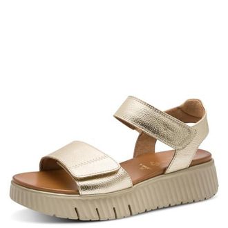 Tamaris Comfort sandales plates femme cuir plateformes, Lt Gold, 40 EU