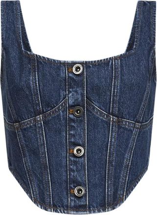 Self Portrait Femme, Tops, Bleu, Taille: 38 FR Cropped Top