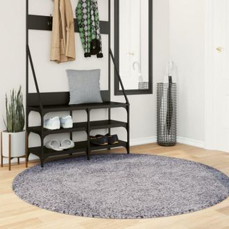 vidaXL Vidaxl - Tapis shaggy pamplona poils longs moderne bleu &oslash; 200 cm
