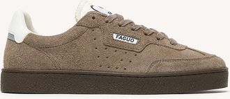 Faguo Baskets en cuir su&egrave;de taupe