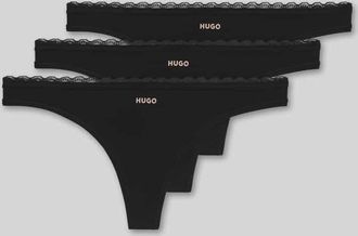 HUGO BOSS String mit Spitzenbesatz im 3er-Pack