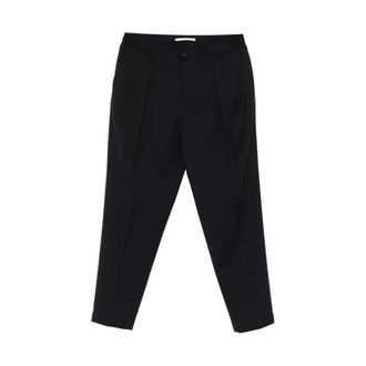BRIGLIA 1949 Schwarze Slim-Fit Hose mit Falten - - Trousers - Herren - Schwarzk - XS