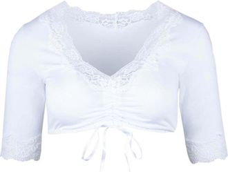 Nina Von C. Dirndlbluse 82 463 648 Damen weiß | Jersey Spitze V- Ausschnitt | halbarm Gr. 44