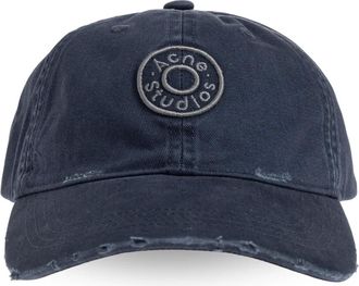 Acne Studios unisex, Accessoires, Bleu, Taille: ONE Size Logo Embroidered Cap