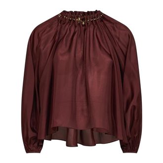 Zimmermann Aster Perlenbluse mit Raffung - - Blouses & Shirts - Damen - Braun - M