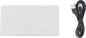 ZJchao Digitale LED-Anzeige, Soundsteuerung, Wecker, Temperatur, Luftfeuchtigkeit, Moderne Uhr f&uuml;r Schlafzimmer, B&uuml;ro (Wei&szlig;e Holzfarbe)