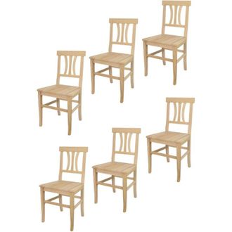 Tommychairs Tommychairs - Set 4 chaises venezia pour cuisine, bar et salle &agrave; manger, robuste structure en bois de h&ecirc;tre poli, non trait&eacute;, 100% naturel et assise