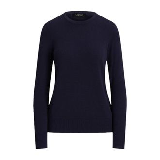 Ralph Lauren Femme, Pulls, Bleu, Taille: 46 FR Tricot ras du cou