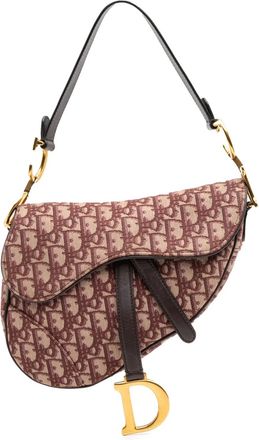Dior sac porté épaule Saddle en toile Oblique (2019) - Rouge
