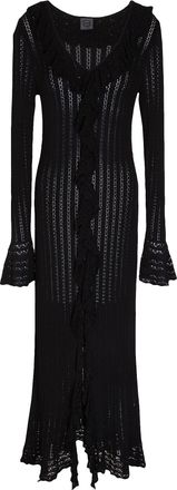 8 by YOOX VISCOSE BLEND POINTELLE MAXI DRESS