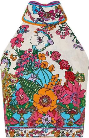 Camilla haut à bretelles tour de cou - Blanc