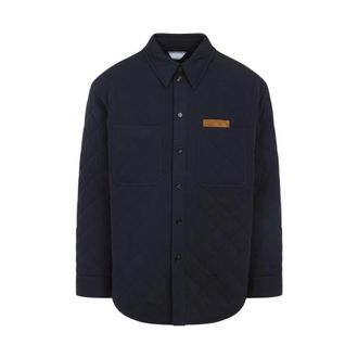 Bottega Veneta Homme, Vestes, Bleu, Taille: M Surchemise matelass&eacute;e en coton