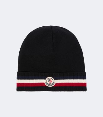 Moncler M&uuml;tze Tricolore aus Schurwolle