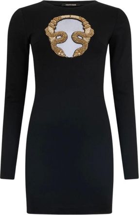 Roberto Cavalli Femme, Robes, Noir, Taille: 36 FR Mini-robe avec broderie dor&eacute;e