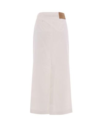 Patrizia Pepe Womens Pencil Skirt Bianca White Cotton