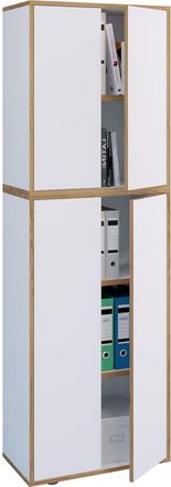 VCM Holz Büroschrank Ordner Aktenschrank Büromöbel Schrank Salia 5-Fach Breite 60 cm Drehtüren
