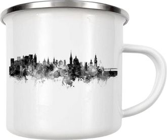 artboxONE Emaille Tasse Salzburg Austria Skyline von Michael Tompsett - Emaille Becher St&auml;dte