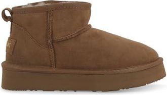 Melluso Bottines femme en daim camel avec doublure en mouton 093507, beige, 36 EU