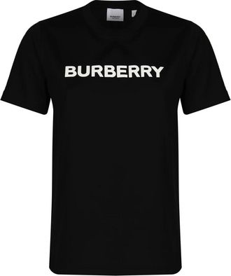 Burberry Femme, Tops, Noir, Taille: 36 FR Logo Cotton T-Shirt