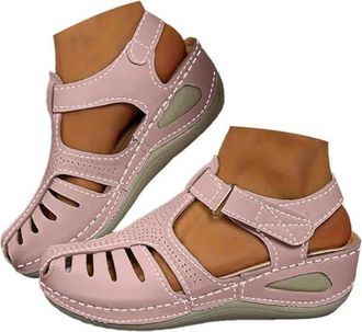Generic Sandales orthop&eacute;diques pour femme - Bout ferm&eacute; - Soutien de la vo&ucirc;te plantaire - Sandales compens&eacute;es - Sangle de cheville ajour&eacute;e - L&eacute;g&egrave;res - Chaussur