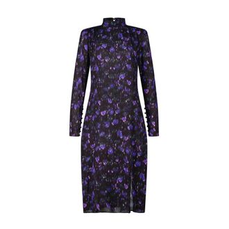 Patrizia Pepe Gebl&uuml;mtes Midikleid mit Stehkragen - - Dresses - Damen - Mehrfarbig - S